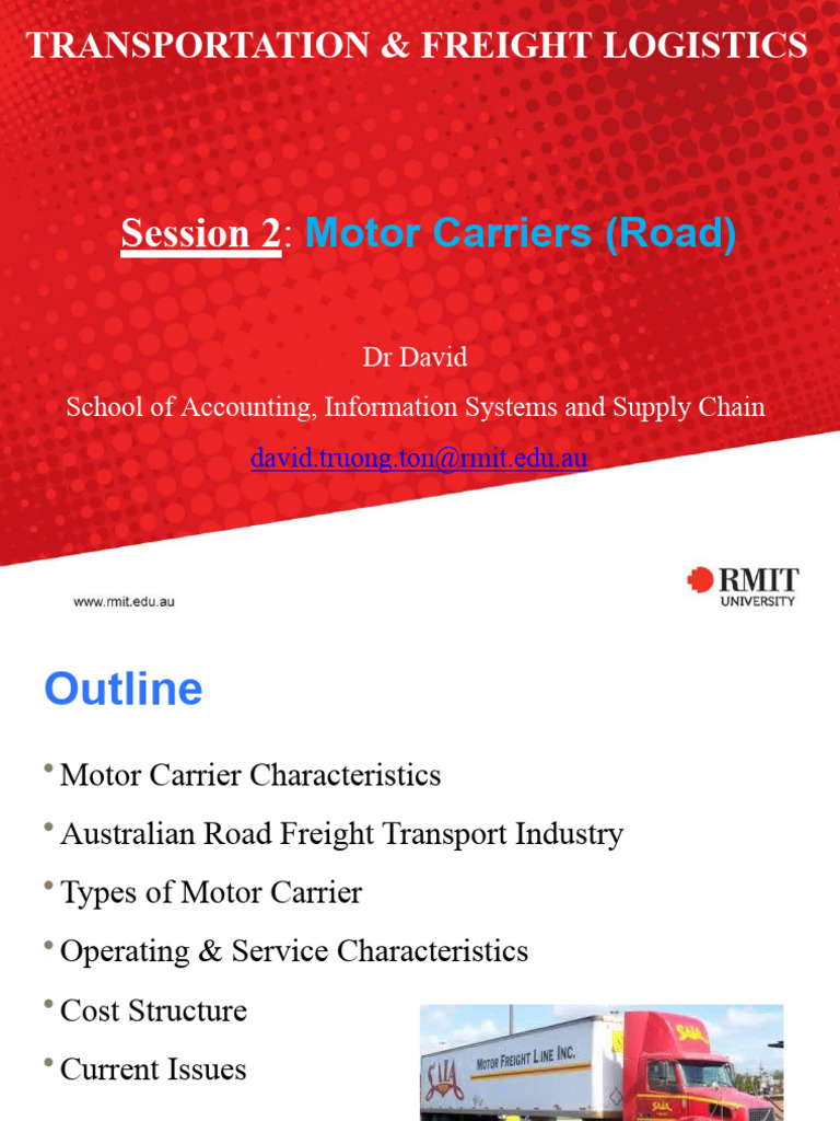 Motor Carrier Logistics Overview | PDF | Cargo | Transport