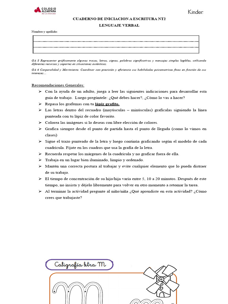 Guia Iniciación A La Escritura Junio | PDF | Lingüística | Escritura