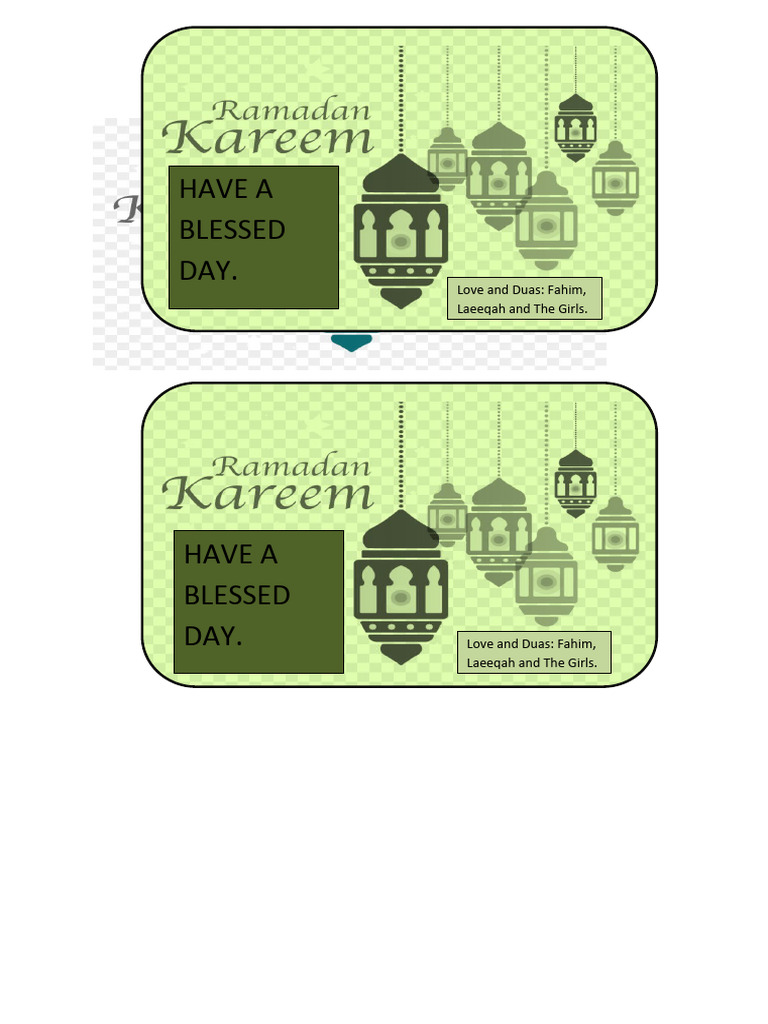Nani Ramadaan Kareem Final Card | PDF | Language Arts & Discipline