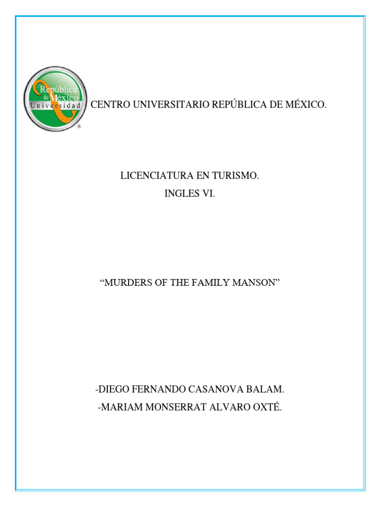 Manson Family Murders Overview | PDF | Murder | Apocalyptic Groups