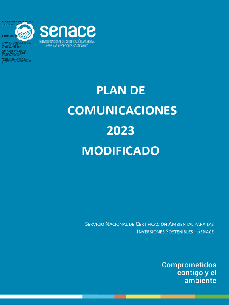 Plan de Comunicaciones 2023 Modificado.pdf | PDF