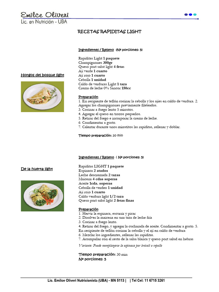 Recetas Light en 30 Minutos | PDF | Caldo | Relleno