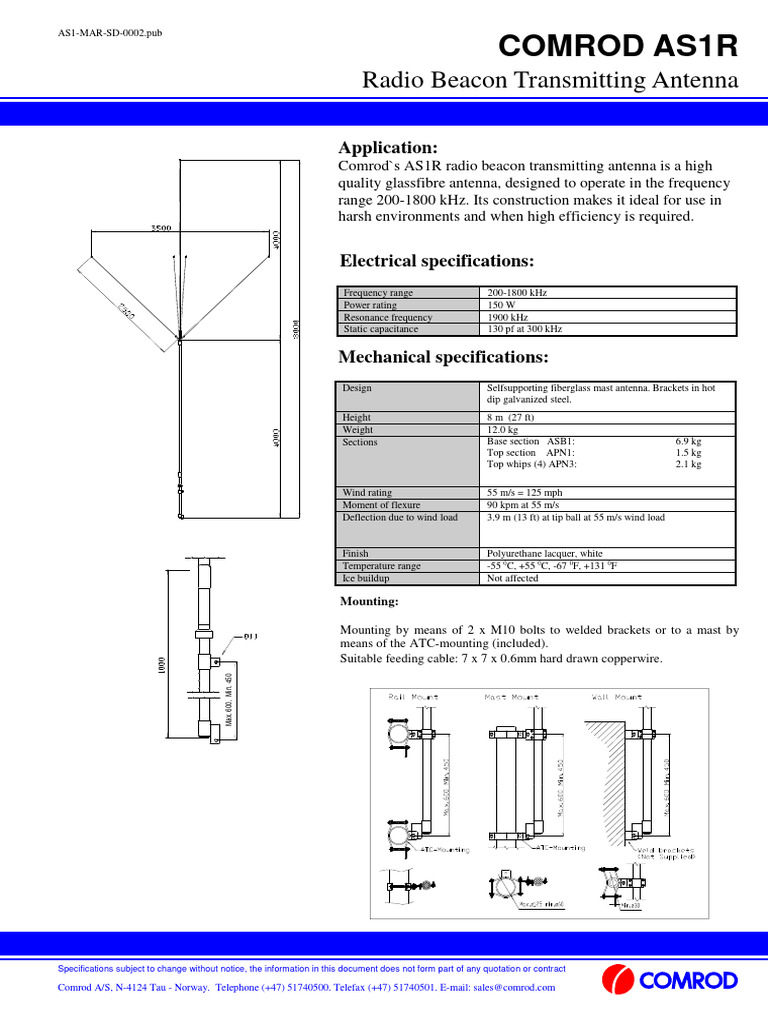 Comrod AS1R | PDF | Antenna (Radio) | Information And Communications ...