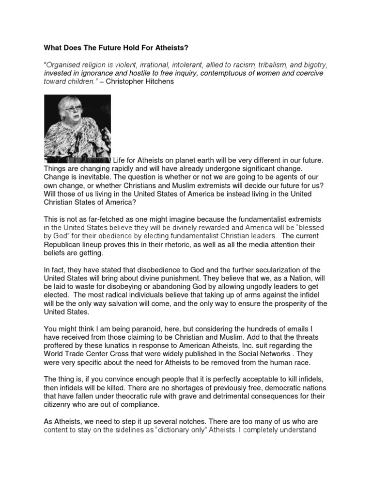 What Does The Future Hold For Atheists | PDF | Atheism | Aristotle
