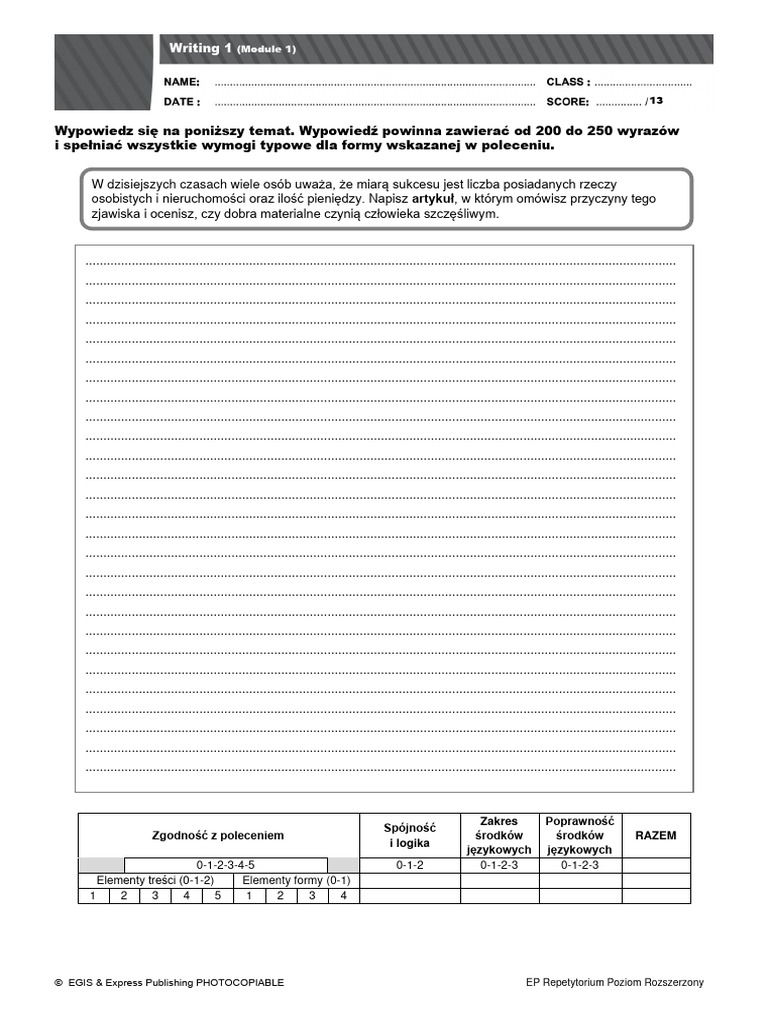 2 RM Extended Writing 1 | PDF