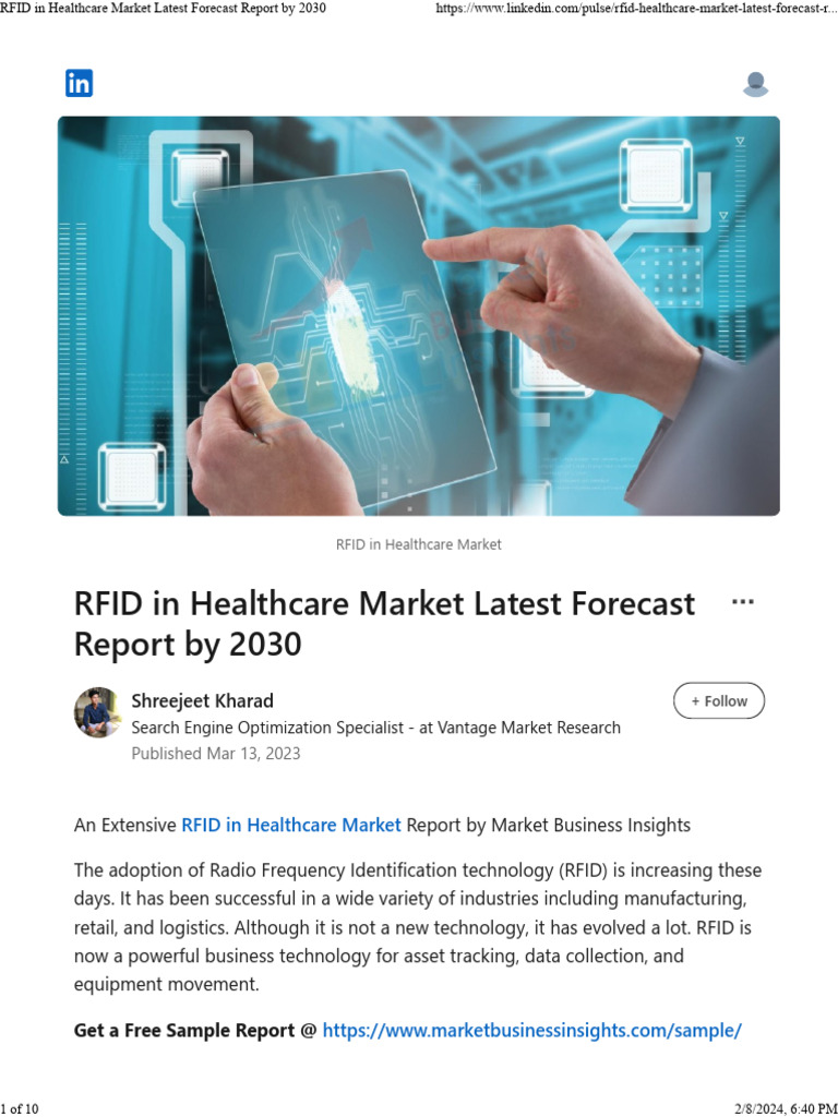 RFID in Healthcare Market Latest Forecast Report by 2030 | PDF | Radio ...