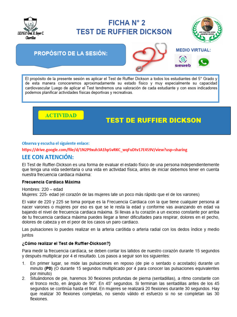 Ficha N2 Test Ruffier | PDF | Ritmo cardiaco | Corazón