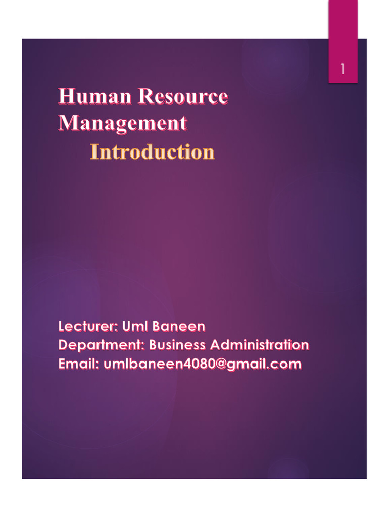 HRM - Chap 1 | PDF | Human Resource Management | Human Resources