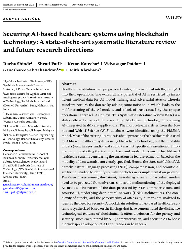 Transactions On Emerging Telecommunications Technologies - 2023 - Shinde - Securing AI Based ...