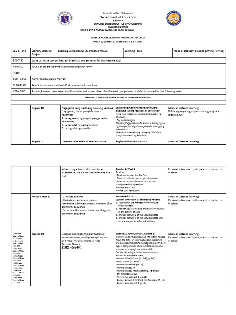 WHLP G10 Q1 WK 1 3 2021 2022 | PDF | Earthquakes