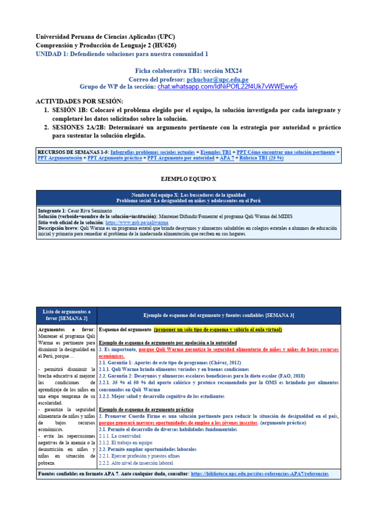 HU626 Ficha Colaborativa TB1 - 2024 MX24 | PDF | Prevención del crimen | Policía