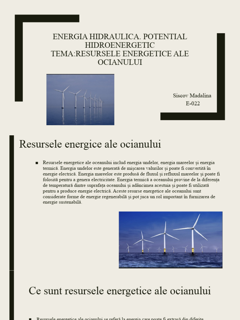 Reaursele Energetice Ale Ocianului | PDF