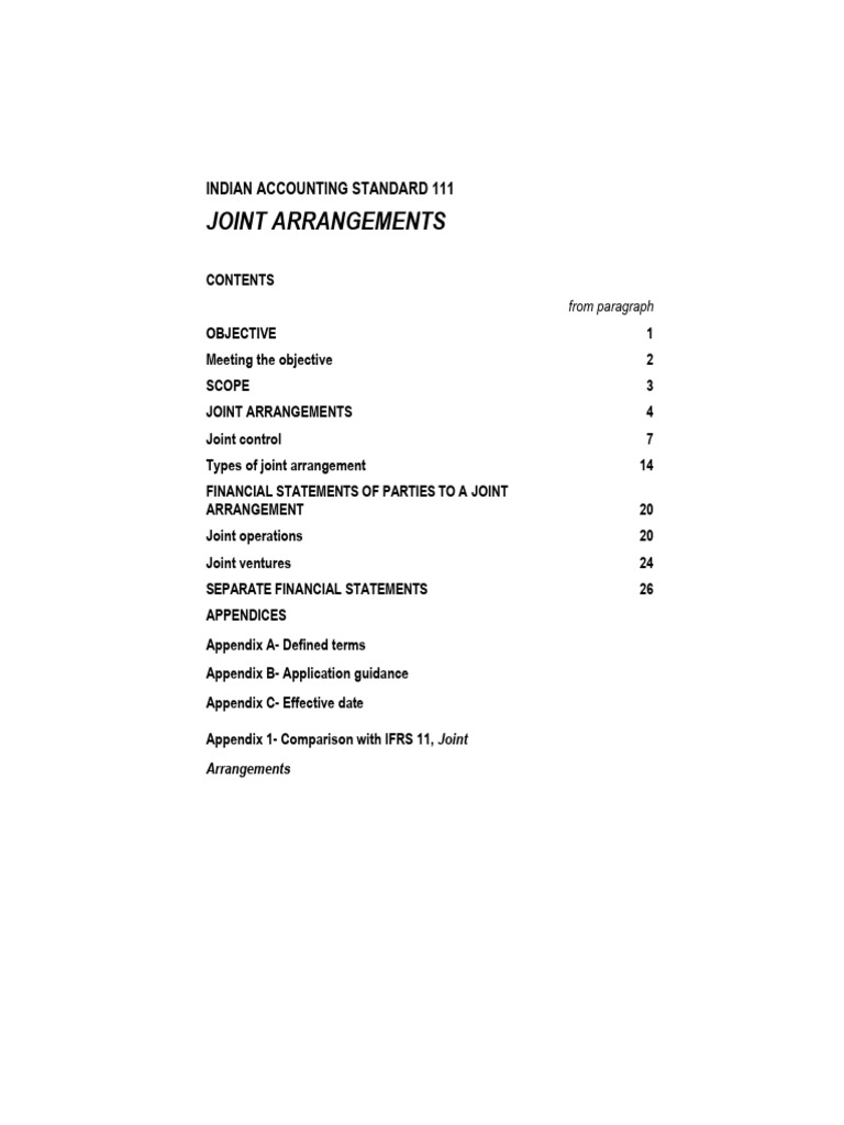 11 Ind As 111 Joint Arrangements | PDF | Expense | Joint Venture