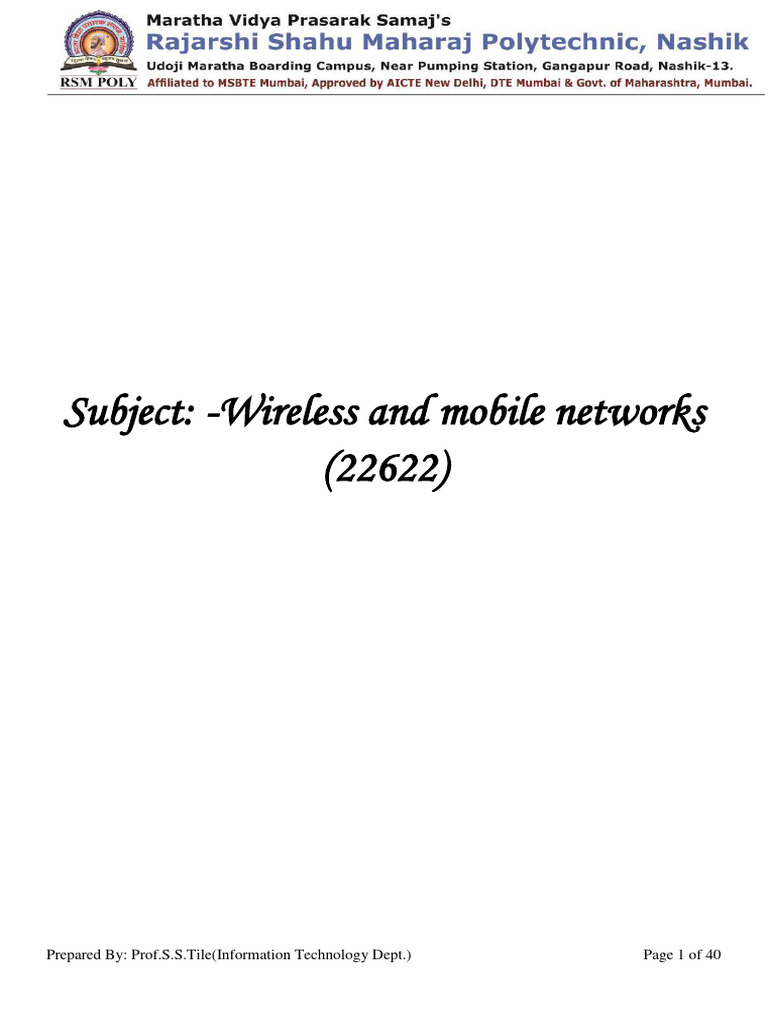 WMN 22622 Question Bank | Download Free PDF | Ieee 802.11 | Cellular ...