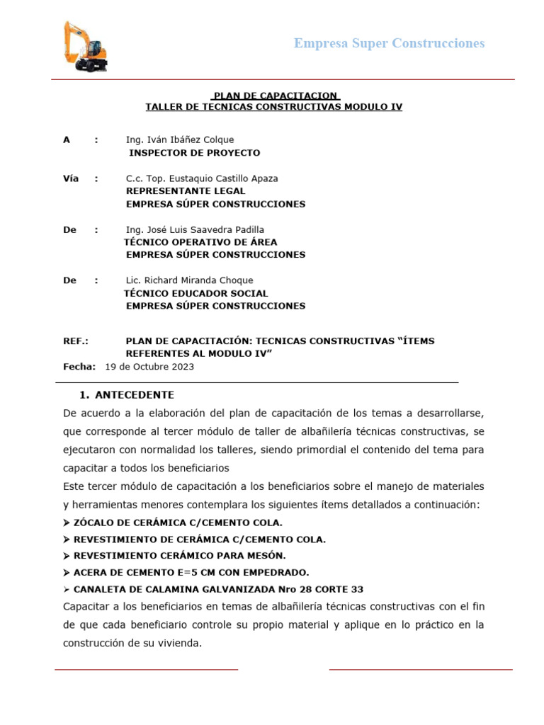 PLAN DE CAPACITACION MODULO 4ultimo | PDF