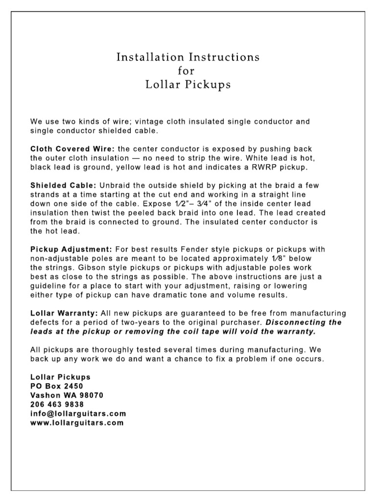 Intallation Instructions | PDF