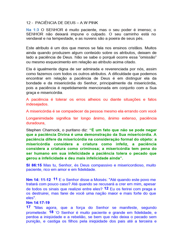 A Paciência de Deus: Compreensão e Reflexão | PDF | Pecado | Deus