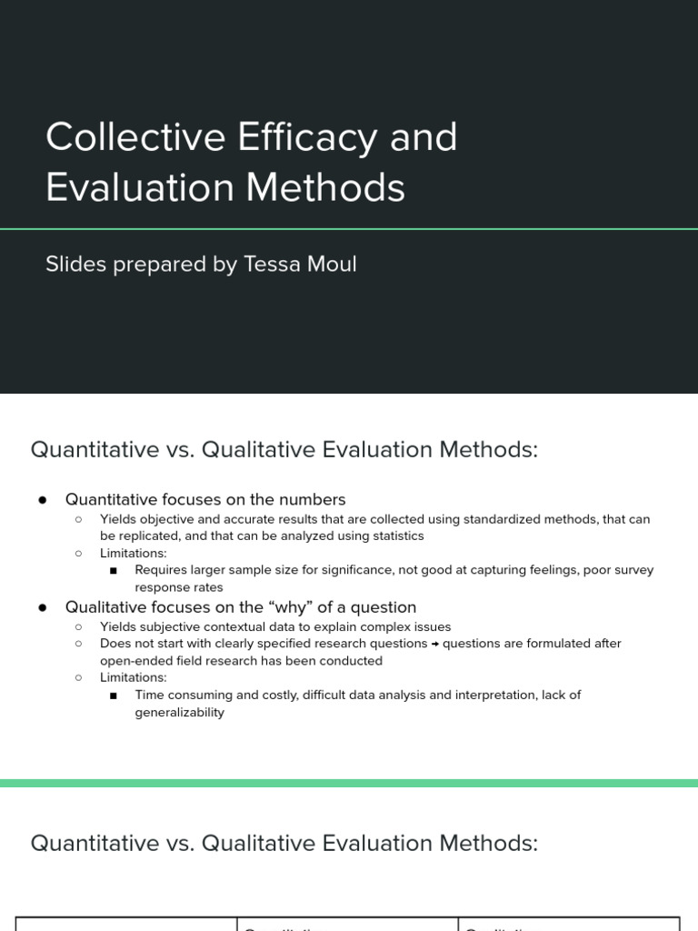 Collective Efficacy and Evaluation Methods | Download Free PDF | Survey ...