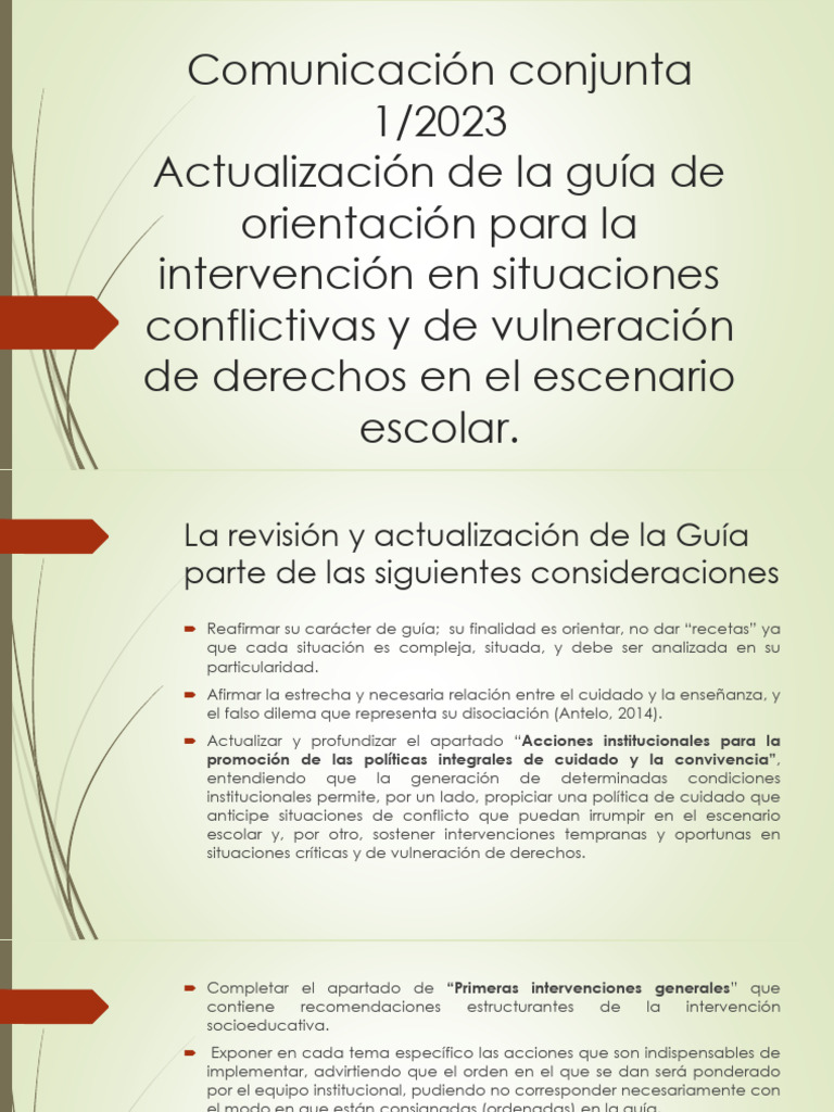 Material Eoe Actualización Guia de Situaciones de Conflicto | PDF | Escuelas | Regulación