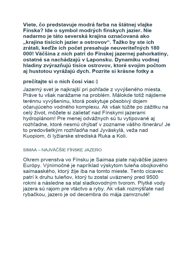 Finske Jazerá | PDF