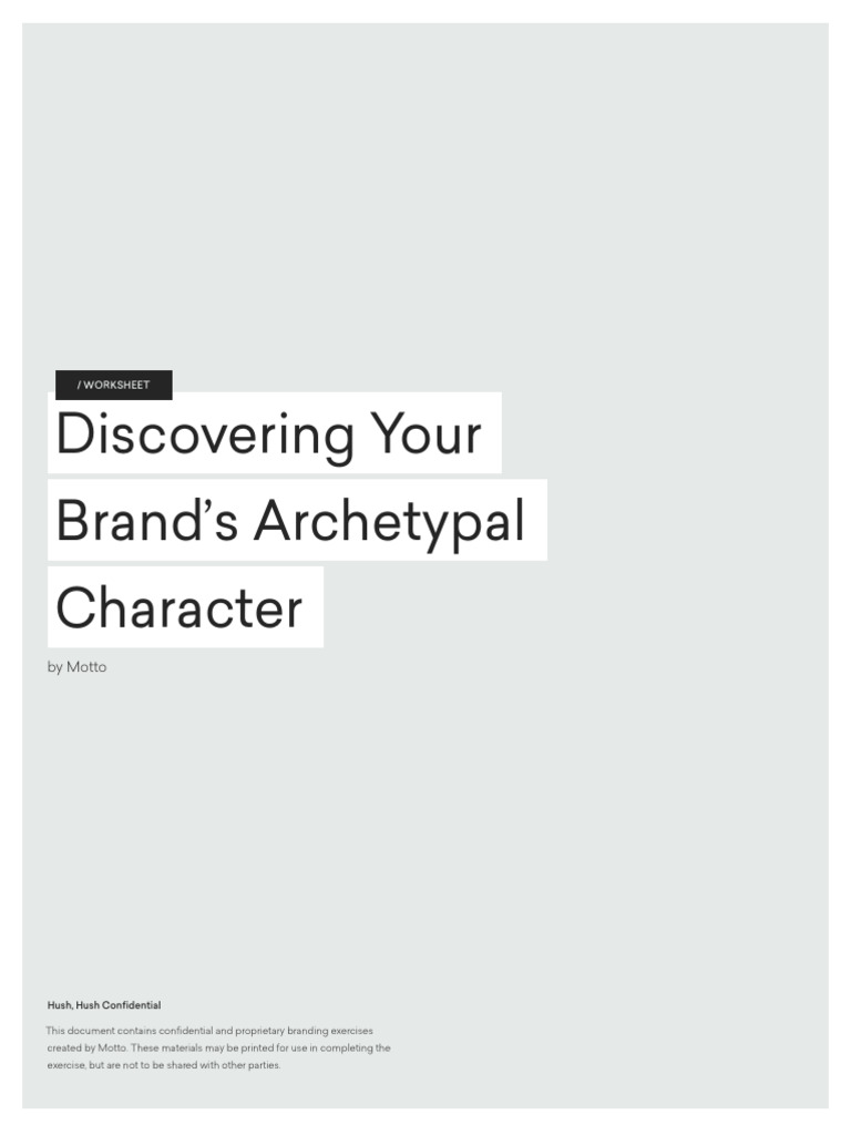 Motto Brand Archetype Exercise | PDF | Archetype | Brand