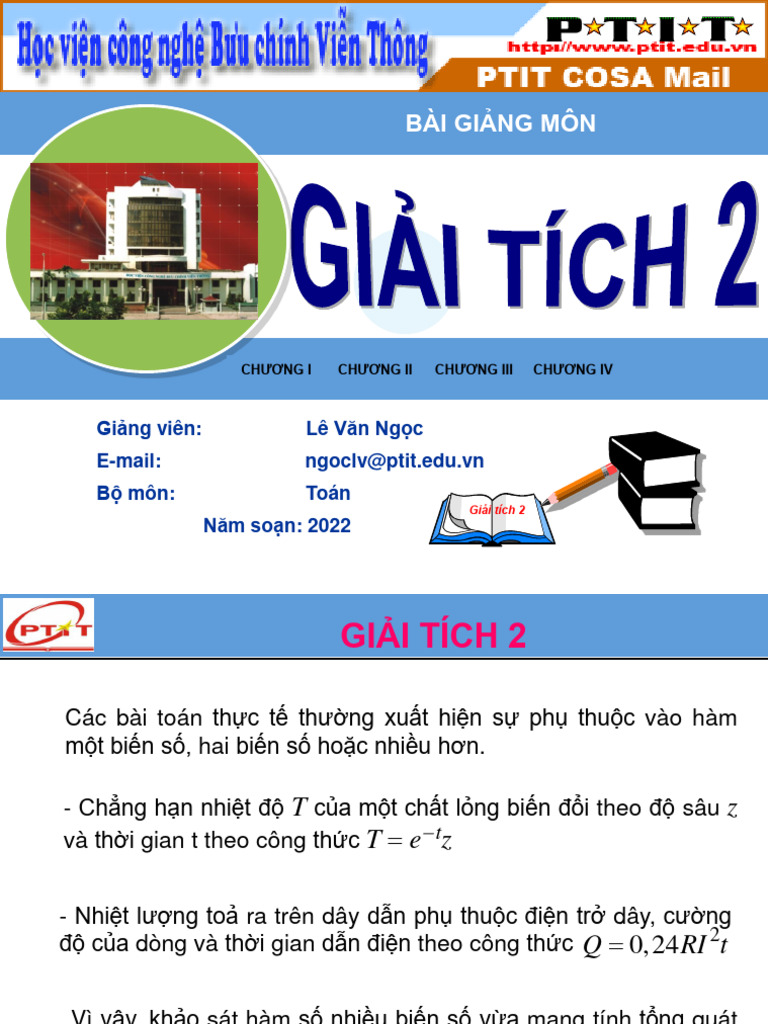 Gioi Thieu Giai Tich 2 | PDF
