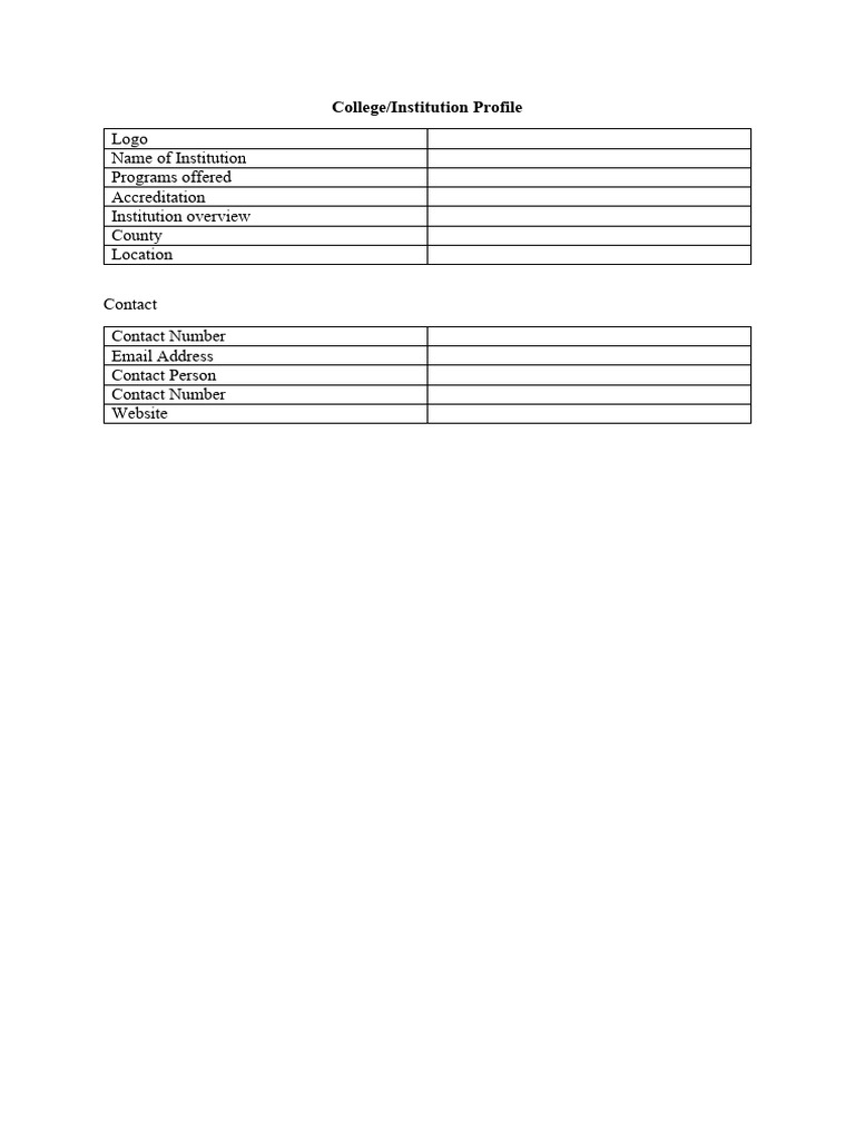 College Institution Profile Overview | PDF