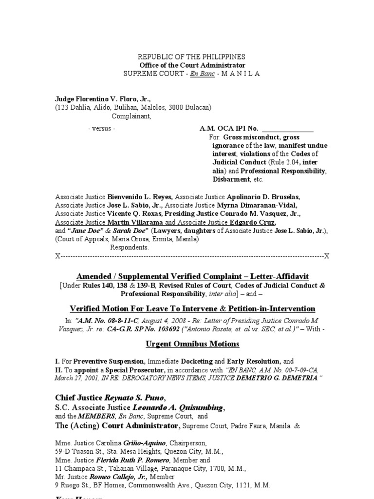 Supplemental Verified Complaint | PDF | Government | Justice