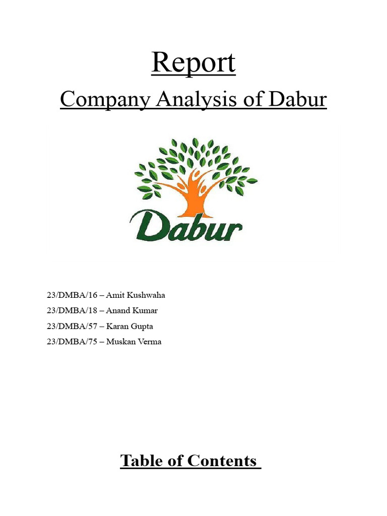 Financial Report of Dabur | PDF | Brand | Valuation (Finance)