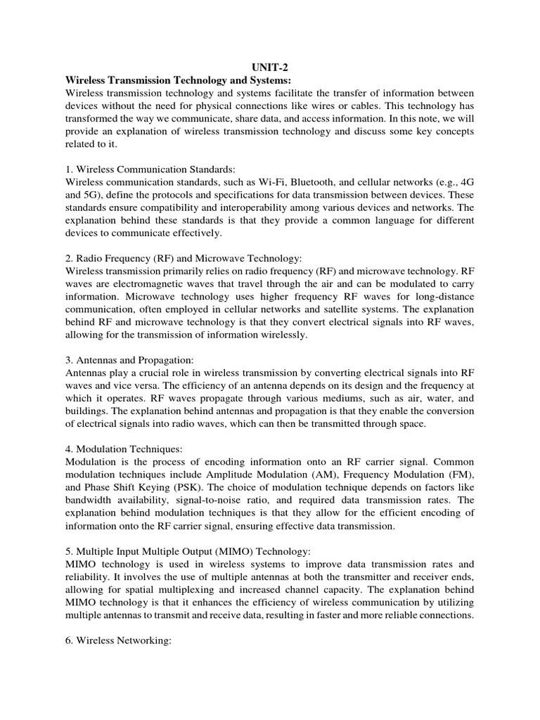 Unit 2 - WSN | PDF | Wi Fi | Radio