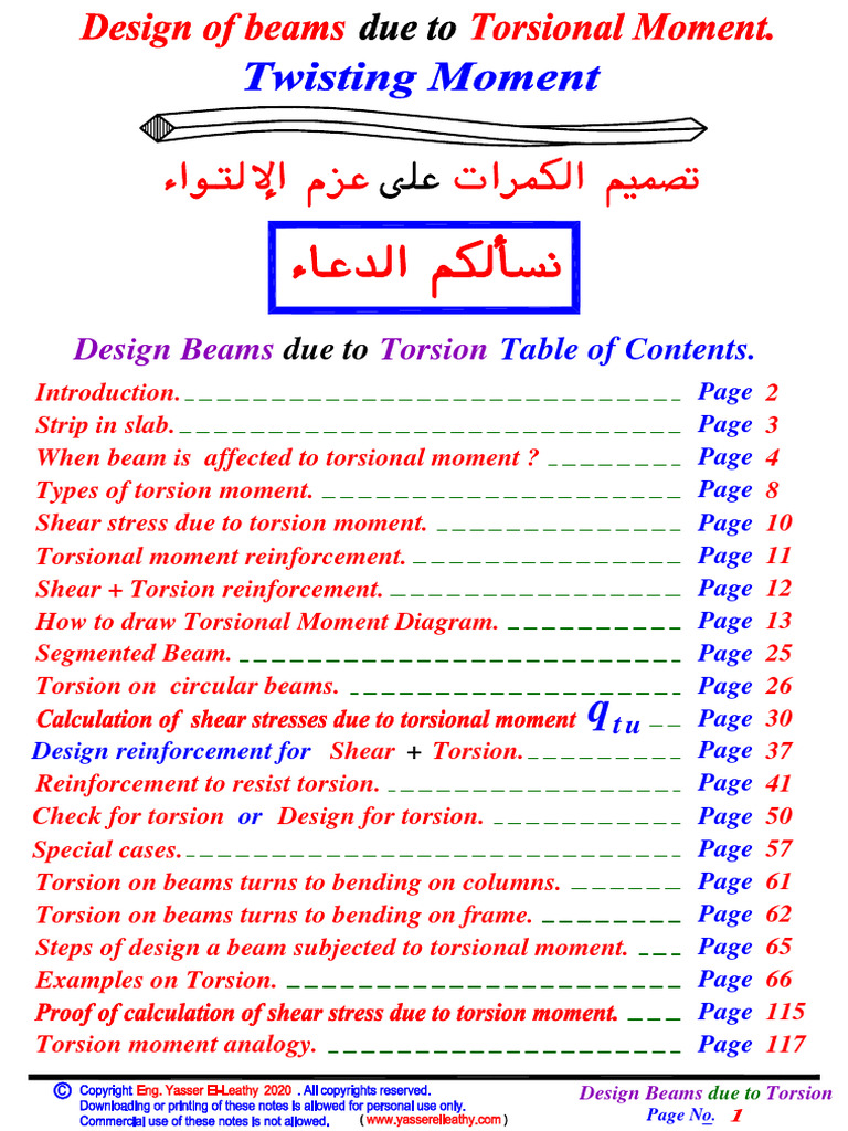 Torsion Design for Engineers | PDF | Bending | Beam (Structure)