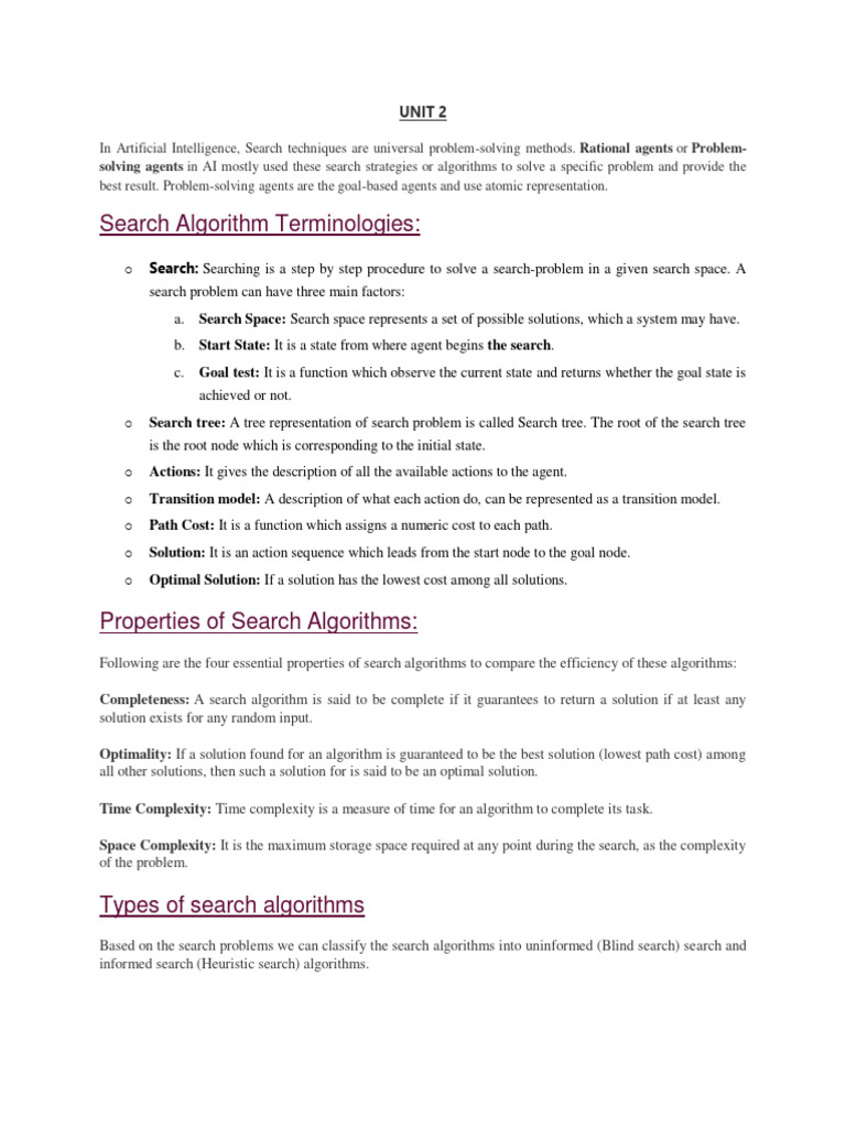 Ai 2 Notes Pdf Applied Mathematics Algorithms And Data Structures