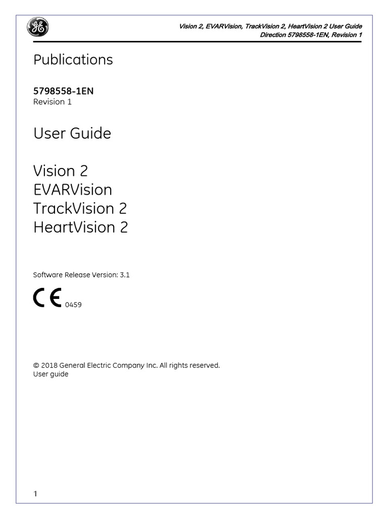 Vision 2, EVARVision, TrackVision 2, HeartVision 2 - User Guide | PDF ...
