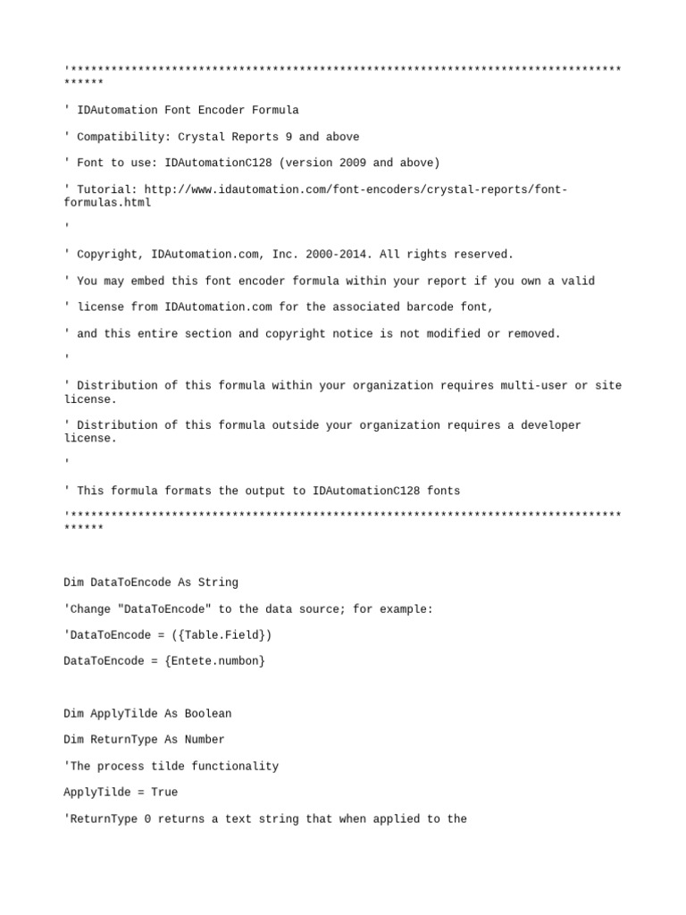 Code À Barre Crystal Report | PDF | Naming Conventions | Computing