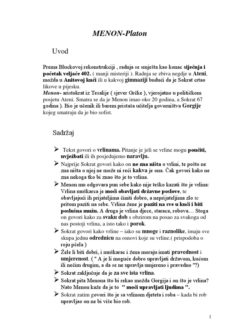 Menon - Platon | PDF
