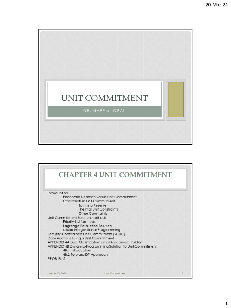 04 Unit Commitment | PDF | Mathematical Optimization | Numerical Analysis