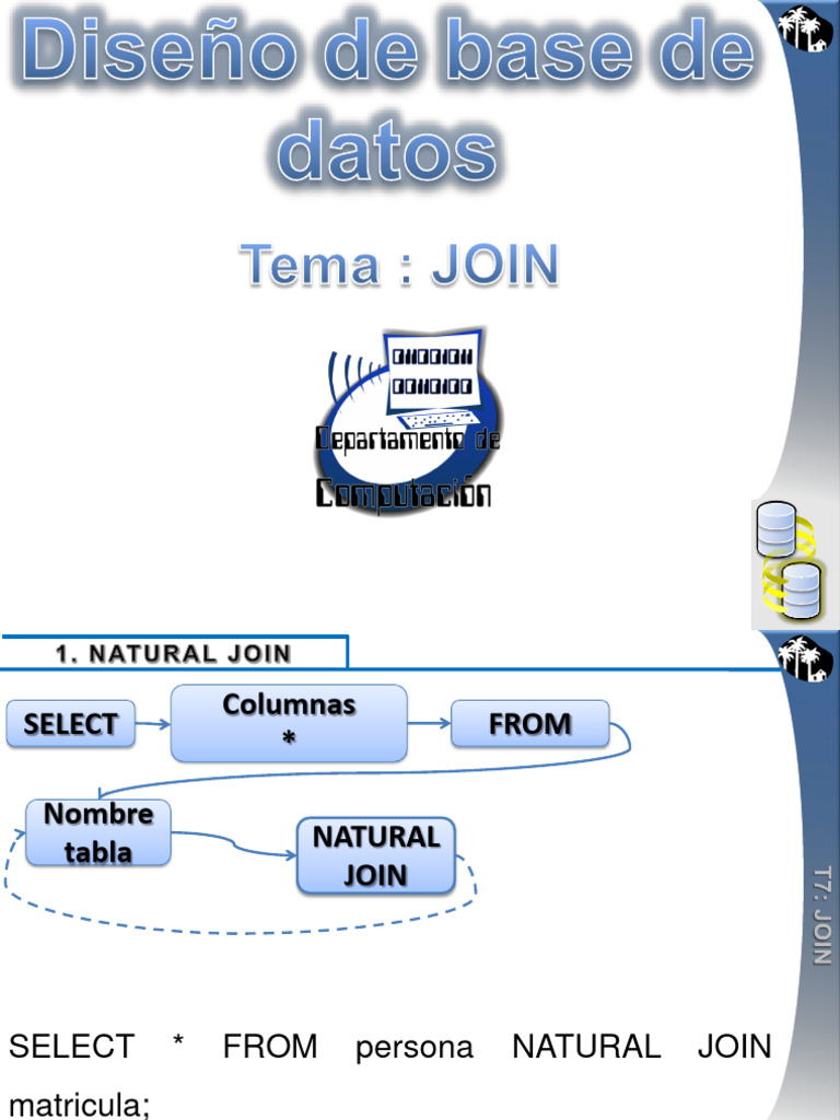 Diseño de Bases de Datos - Funcion Join | PDF | Bases de datos | Software de gestión de datos