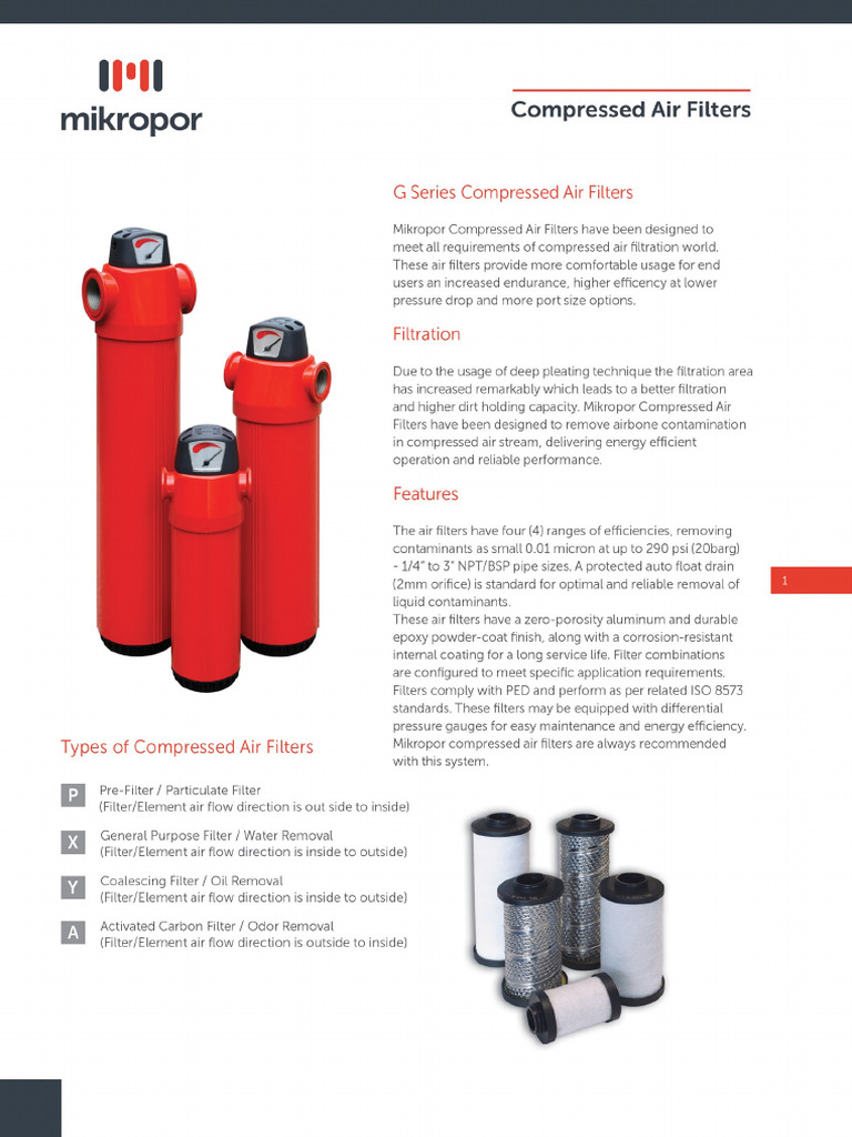 G Series Compressed Air Filters - 2 | PDF