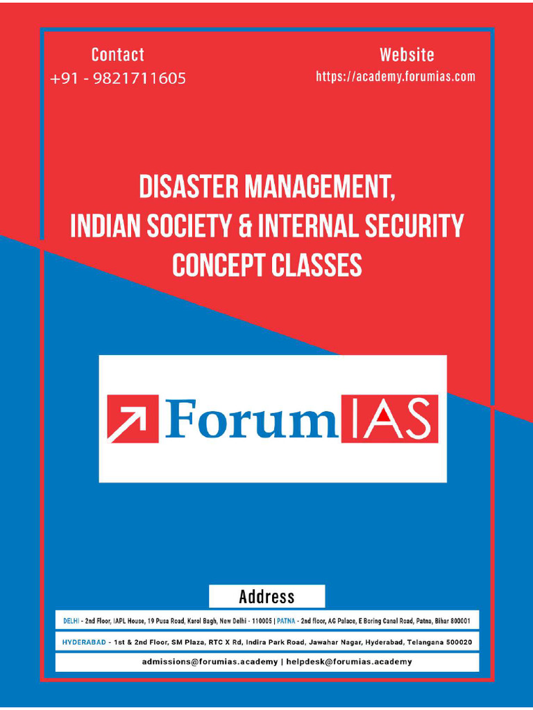 disaster-management-indian-society-internal-security-concept-classes | PDF | Natural Disasters ...