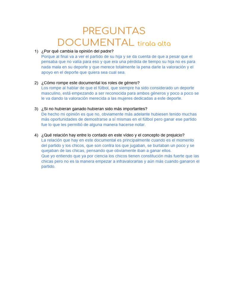 Preguntas Documental At.e. | PDF