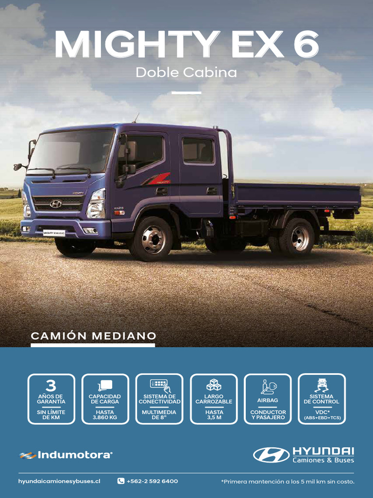 Ficha Hyundai Mighty EX6 DC | PDF | Eje | Sistema de freno antibloqueo