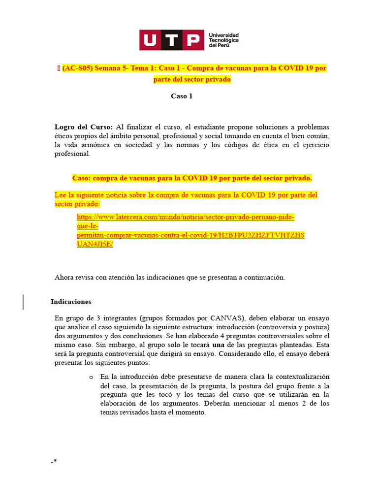 ? (AC-S05) Semana 5 - Tema 1 Caso 1 - Compra de Vacunas para La COVID 19 Por Parte Del Sector ...