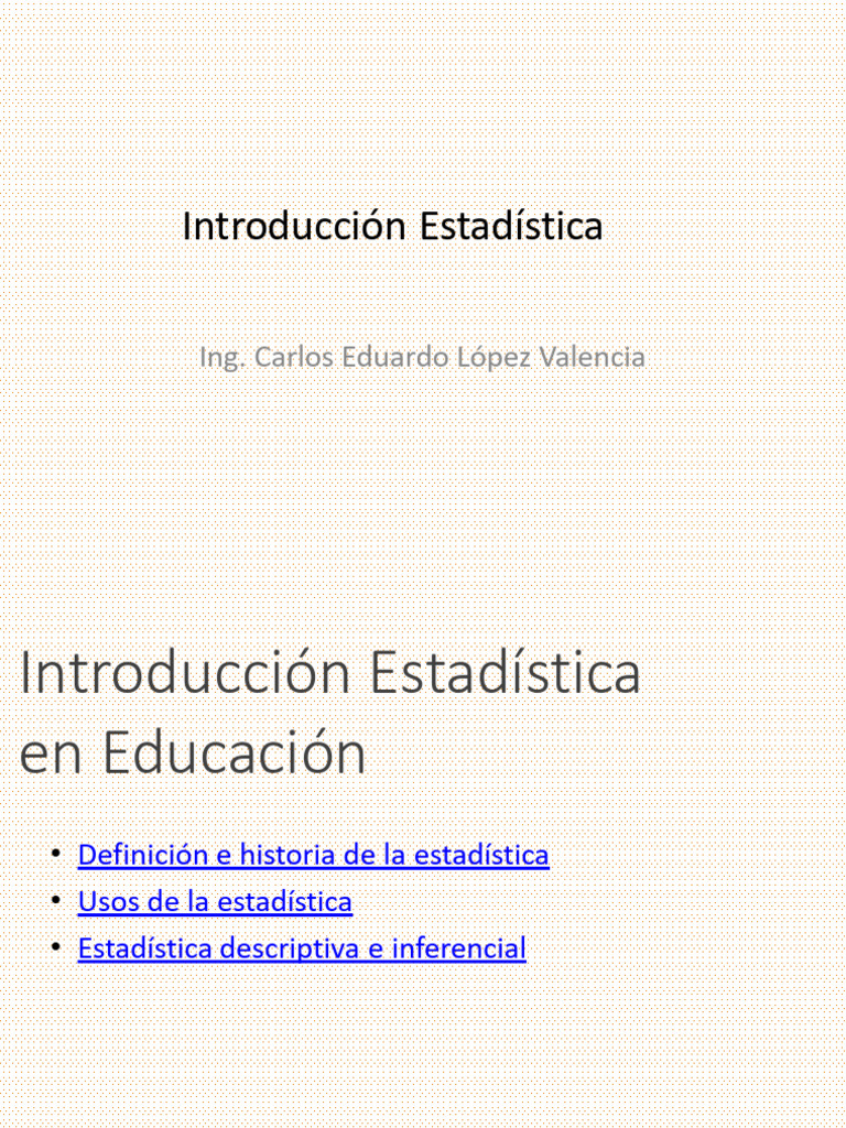 INTRODUCCION_ESTADISTICA Y PROBABILIDAD_2024 | PDF | Nivel de medida | Estadísticas