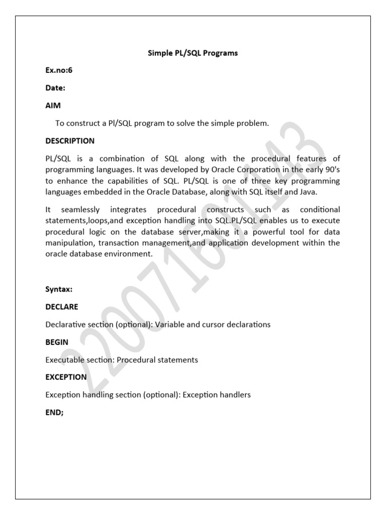dbms 6,7,8 | PDF | Pl/Sql | Sql