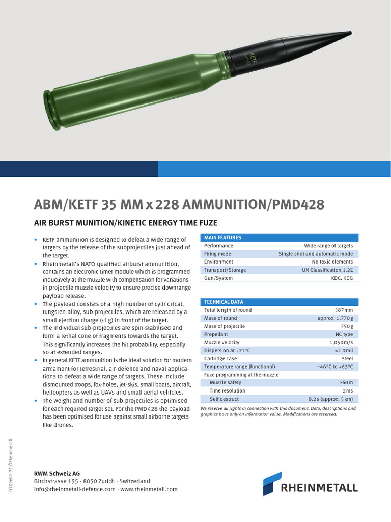D109e0721 ABM KETF 35x228 PMD428 RWMS | PDF | Ammunition | Artillery