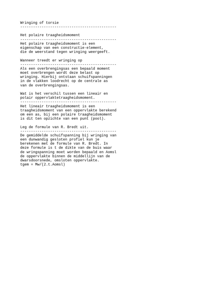 Wringing of Torsie | PDF