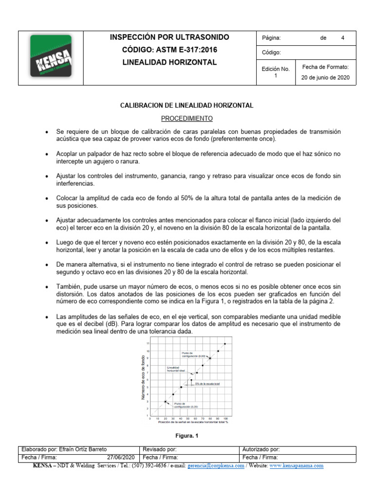 Calibración de Linealidad Horizontal | PDF | Exactitud y precisión ...