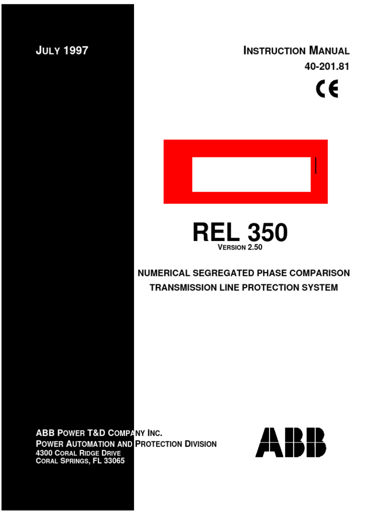 REL 350 Instruction Manual | PDF | Power Supply | Relay