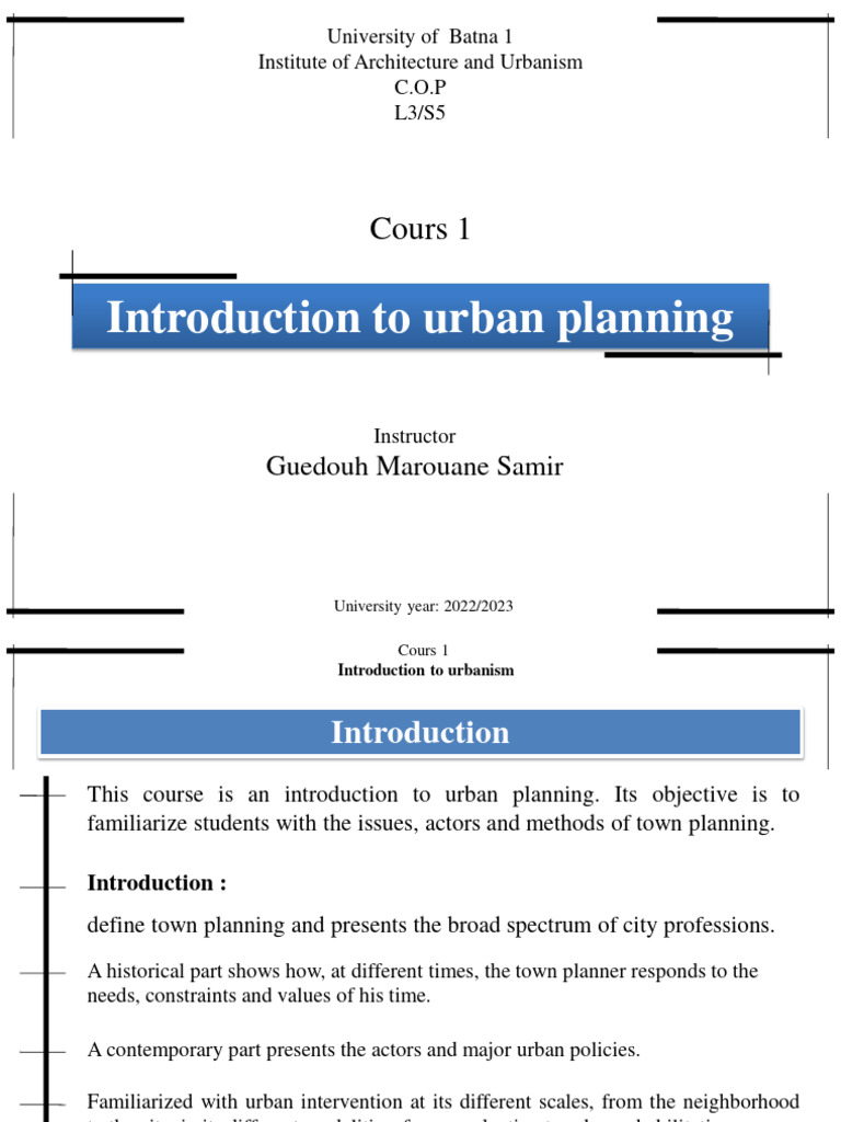 Urban Planning Course Overview | PDF | Urban Planning | Geography