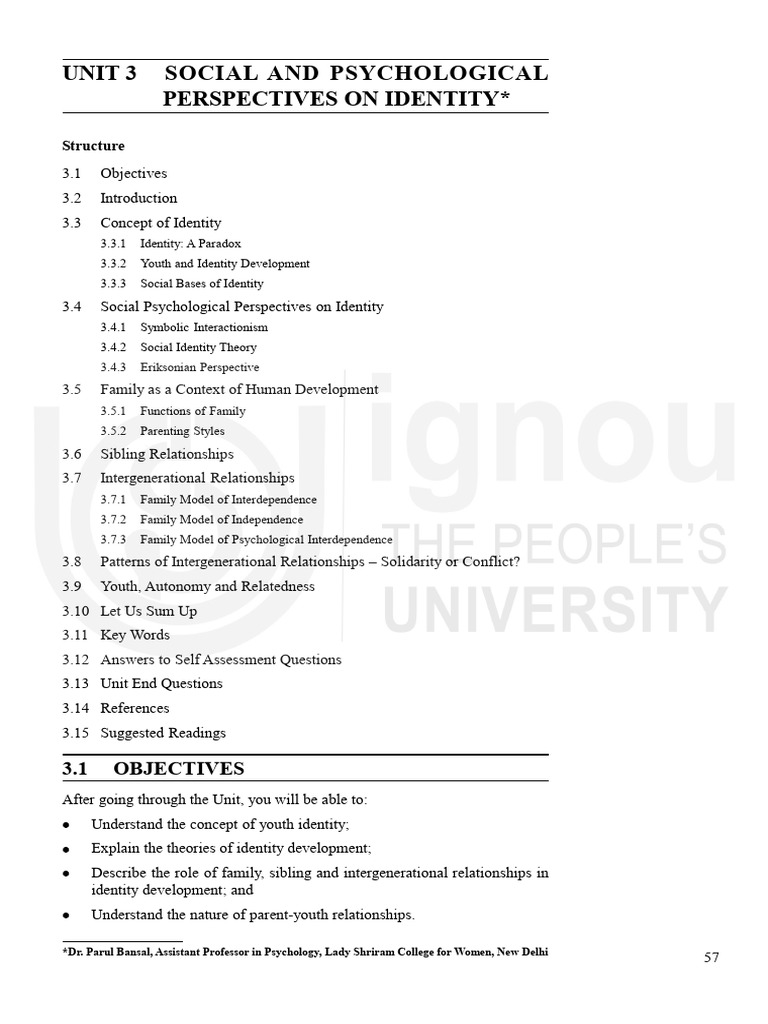 Unit-3 | PDF | Identity (Social Science) | Parenting
